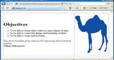 Create The Xhtml Markup That Produces The Table Shown Below Use Em And Strong Tags As Necessary
