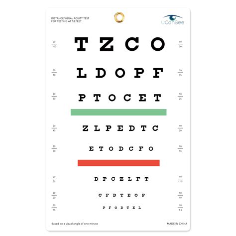 Buy Snellen Eye Chart Visual Acuity Chart For Eye Exams 10 Feet 9x14 Inches Online At