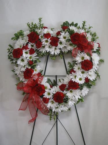 Bleeding Heart Funeral Flowers With Red Roses