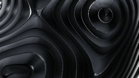Abstract Black Liquid Smooth Flow Wave Background 3d Rendering