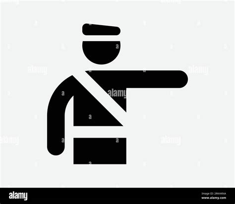 Traffic Police Icon Policeman Security Officer Warden Cop Direct