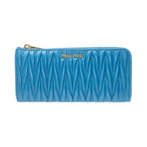 缪缪 Miu Miu 蓝色 羊皮 钱包 5m1183 N88 F0k41 小迈步海淘品牌官网