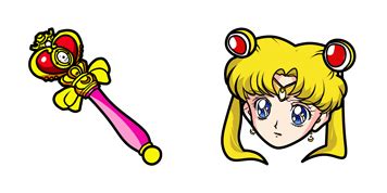 Sailor Moon And Spiral Heart Moon Rod Cursor Cm Cursors