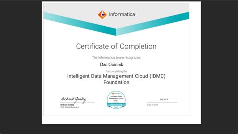 Idmc Foundation Series Certification Complete