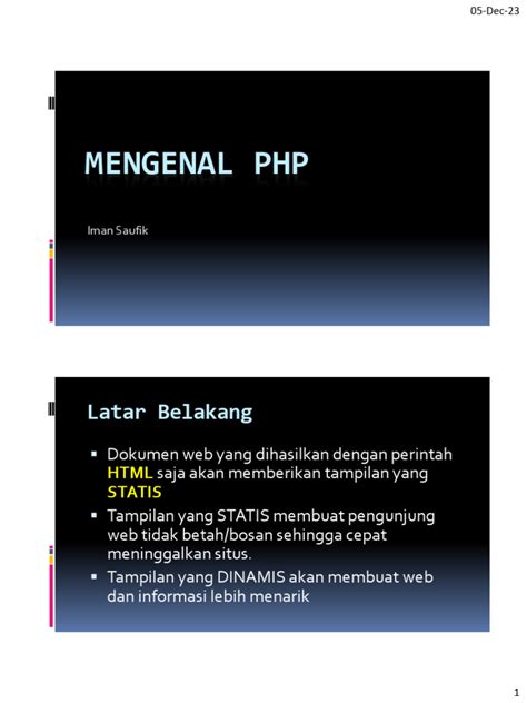 Mengenal Php Pdf