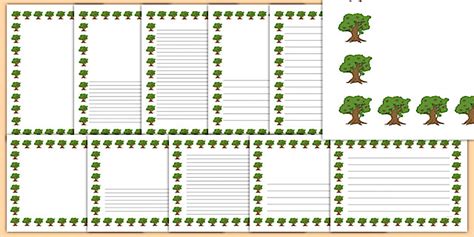 Editable Oak Tree Themed Page Borders Teacher Made