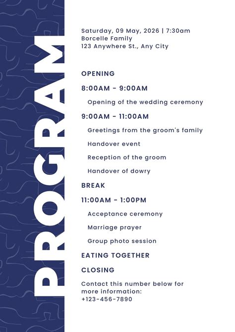 Event Program Sample Template Template Samples