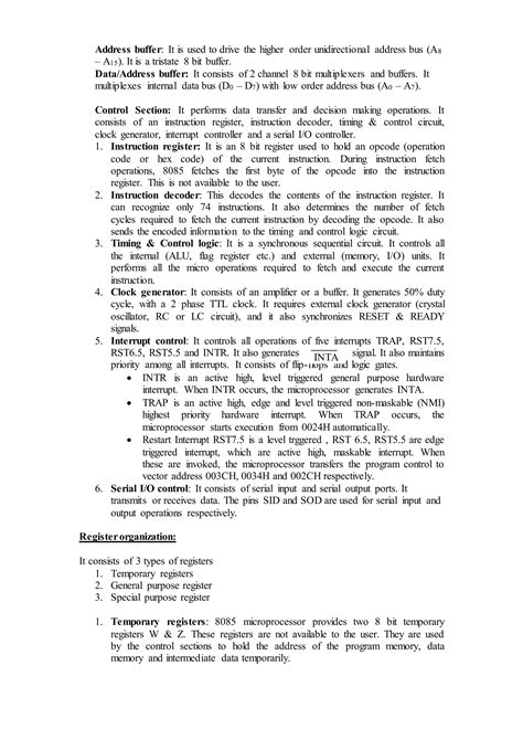 Architecture Of 8085 Pdf