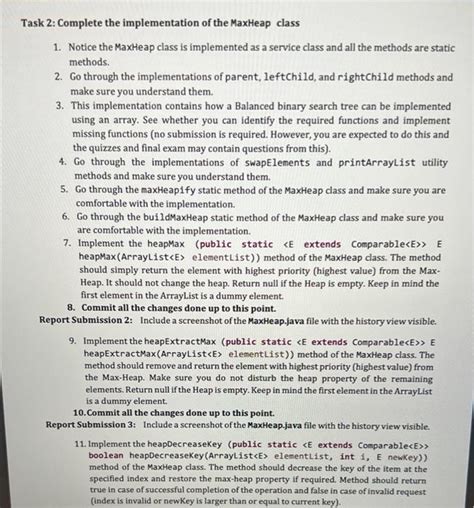 Solved Task 2 Complete The Implementation Of The Maxheap