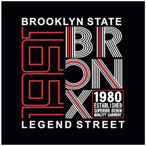 인쇄 그림 T 셔츠 벡터 아트 빈티지에 대한 브롱크스 타이포그래피 프리미엄 벡터