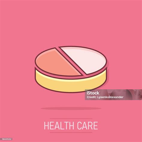 만화 스타일의 벡터 만화 알약 아이콘 태블릿 컨셉 일러스트 픽처 픽토그램 캡슐 의료 사업 스플래시 효과 개념 건강관리와 의술에 대한 스톡 벡터 아트 및 기타 이미지 Istock