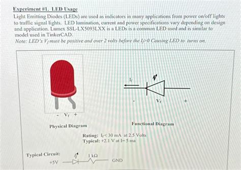 Solved Experiment 1 LED Usage Light Emitting Diodes Chegg Com