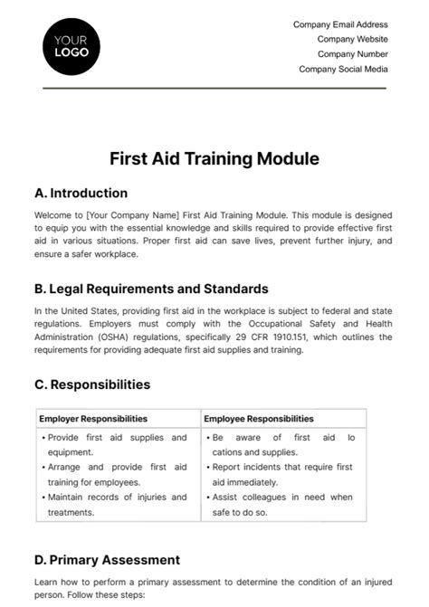 Free First Aid Templates To Edit Online