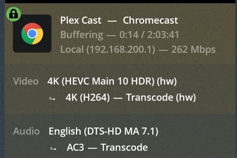 Why Is Plex Transcoding 4k Hevc To 4k H264 When I Am Using A Chromecast Utra And Have Original