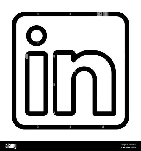 Linkedin Vector Thick Line Icon For Personal And Commercial Use Stock