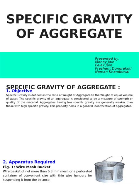 Specific Gravity Testing Of Aggregates Pdf Water Materials