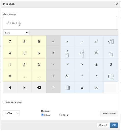 Inserting Latex Into A Question Using The Rich Text Toolbars Math Editor Learnosity Author Guide