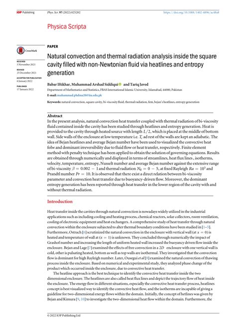Natural Convection And Thermal Radiation Analysis Inside The Square