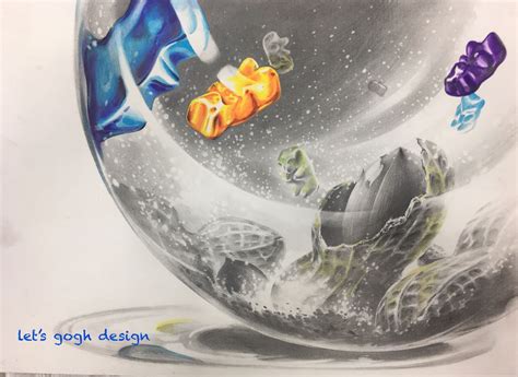 기초디자인 기초조형 국민대 실기대회 디자인고흐 기초소양 젤리 하리보 땅콩 크레팡 수성싸이펜 Illustrations And Posters