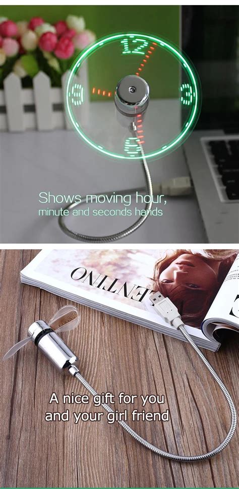Usb Desk Fan Led Display Clock Usb Electric Fan Portable Mini Fan Promotional Gifts Suppliers