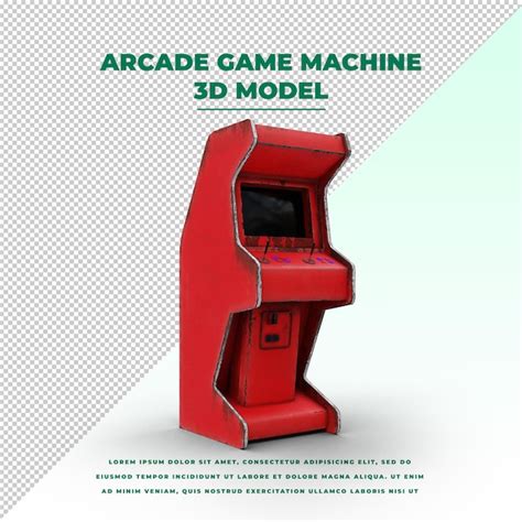 Premium Psd Coin Operated Red Arcade Game Machine
