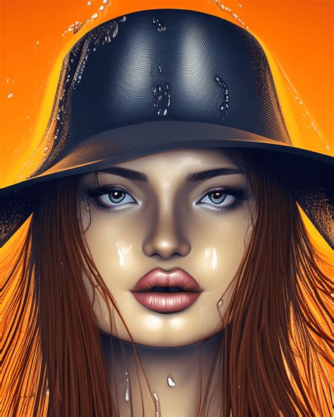 Beautiful Voluptuous Woman In A Hat · Creative Fabrica