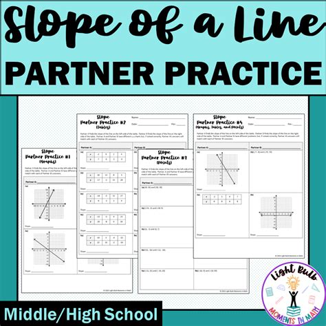 Slope Partner Practice Activities Light Bulb Moments In Math