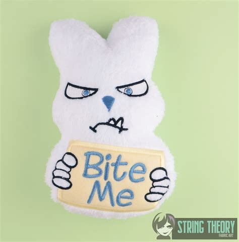 Disgruntled Bun Bun Stuffie String Theory Fabric Art