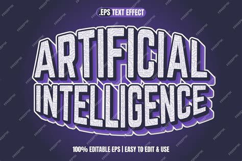 Premium Vector Artificial Intelligence Text Effect