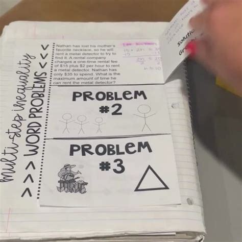 Algebra 1 Solving Multi Step Inequalities Word Problems Interactive Foldable