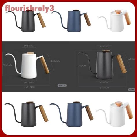 [flurish] 350ml 600ml หม้อกาแฟกาต้มน้ําคอห่านแคบสแตนเลสพร้อมฝาปิด Shopee Thailand