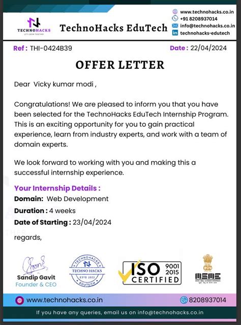 Vicky Kumar Modi On Linkedin Hello Connections Thrilled To Announce That I Am Selected As Web…