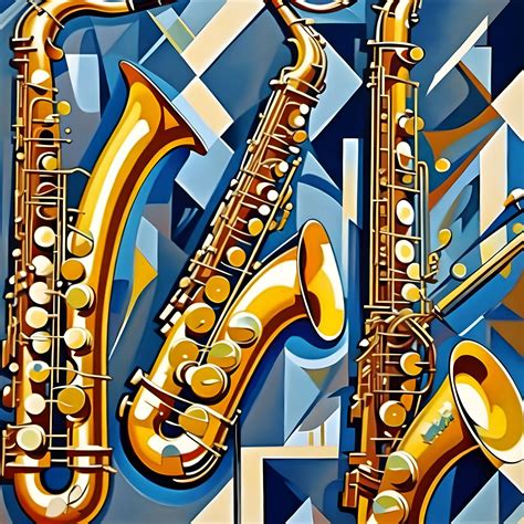 Abstract Dance Of The Saxaphones Image Prompt The Musical Instruments