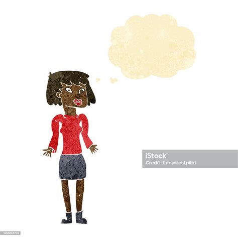 말풍선이 있고 어깨를 으쓱하는 여자 만화 캐릭터 귀여운에 대한 스톡 벡터 아트 및 기타 이미지 귀여운 기이함 낙서 드로잉 Istock