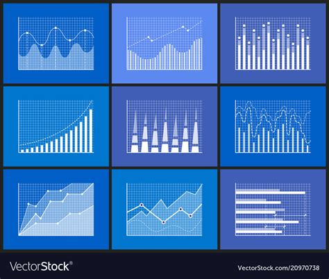 Statistical And Analytical Monochrome Graphics Set