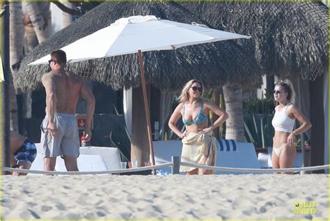 Shirtless Rob Gronkowski Hits The Beach In Cabo With Girlfriend Camille