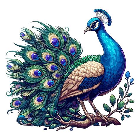 Premium Vector Peacock Vector Cartoon Illustration