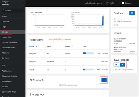 manage rocky linux 9 almalinux 9 using cockpit dashboard computingforgeeks