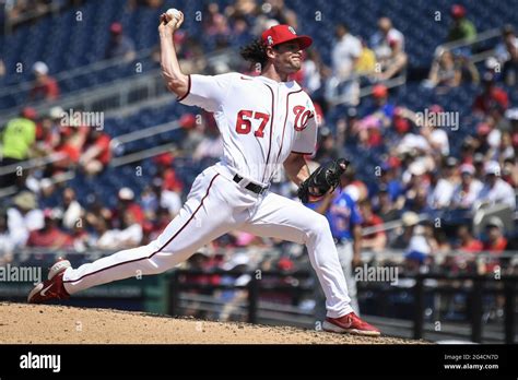 Washington Nationals Relief Pitcher Kyle Finnegan Throws A Pitch