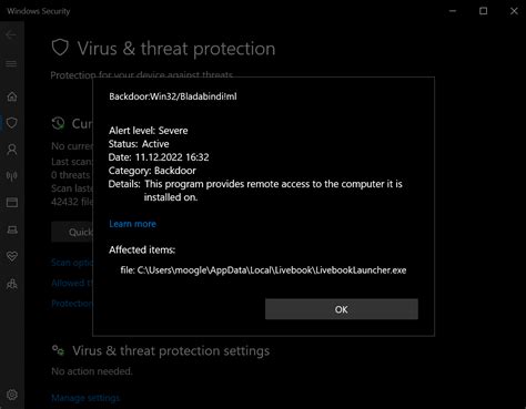 windows defender shows backdoor warning · issue 1573 · livebook dev livebook · github