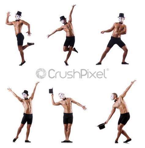 Naked Muscular Mime Isolated On White Stock Photo Crushpixel