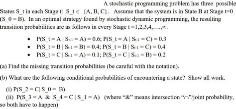 Solved A Stochastic Programming Problem Has Three Possible