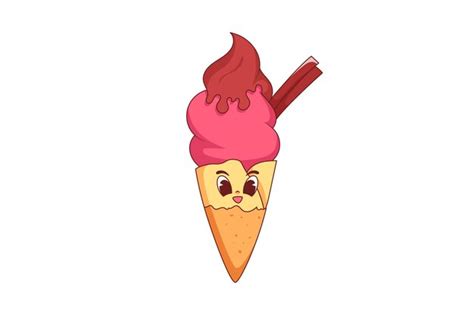 Premium Vector Cute Ice Cream Character Design Illustration