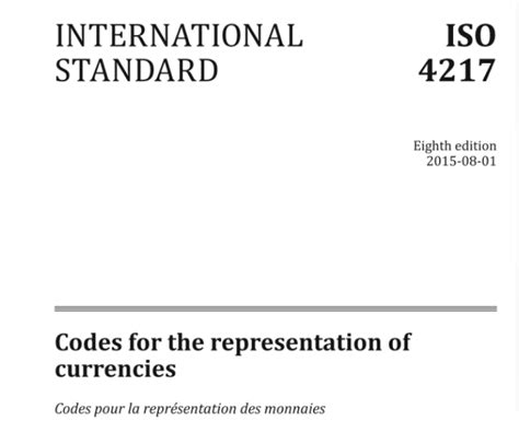 Iso 4217 2015（原版pdf） Chinese（iso中文版翻译） 中文名称：表示货币的代码 知乎