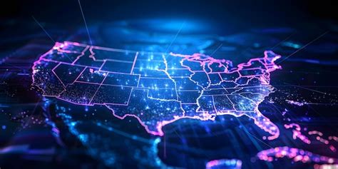 mapping the united states with new age business technology concept locationbased marketing data