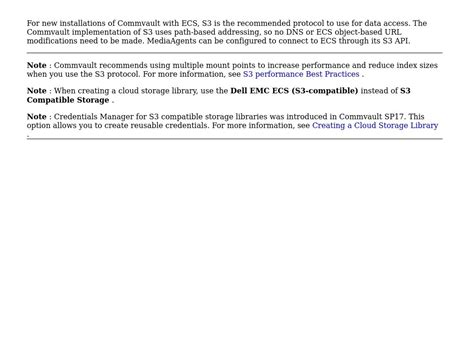 S3 Protocol Dell Ecs With Commvault Configuration And Best Practices Dell Technologies Info Hub