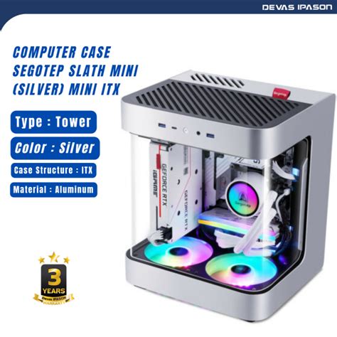 Segotep Computer Case เคสสำหรับคอมพิวเตอร์ Slath Mini Silver Mini Itx รับประกัน 1 ปี โดย