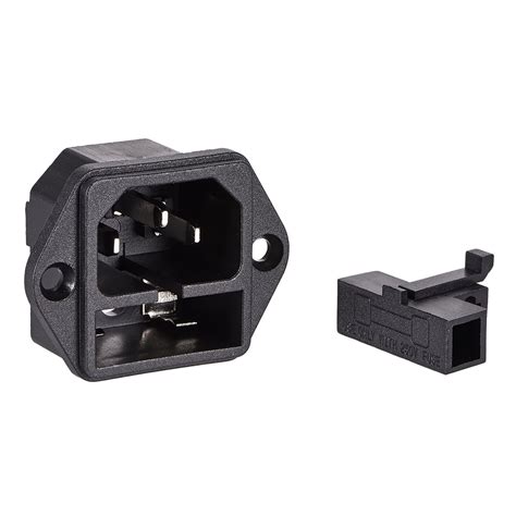 C14 Panel Mount Plug Adapter Ac 250v 10a 3 Pins Iec Inlet Module Plug
