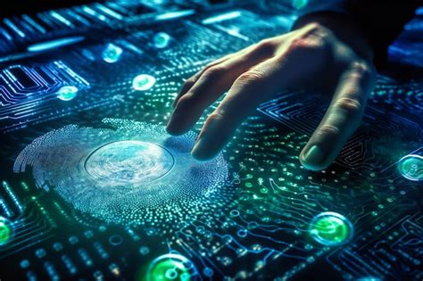 Premium Photo A Businessman Uses Fingerprint Scanning To Unlock And Access Sensitive Business