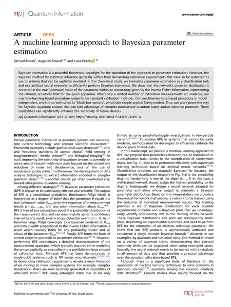 Pdf A Machine Learning Approach To Bayesian Parameter Estimation